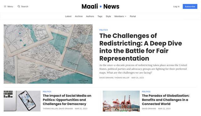 Maali — News & Magazine Ghost Theme | Bright Themes