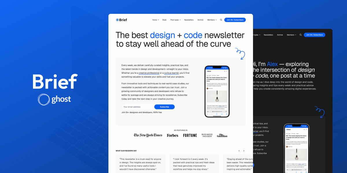 Brief — Email & Newsletter Ghost Theme | Bright Themes