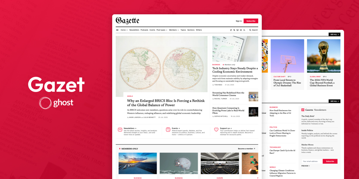 Gazet — Editorial & News Ghost Theme | Bright Themes